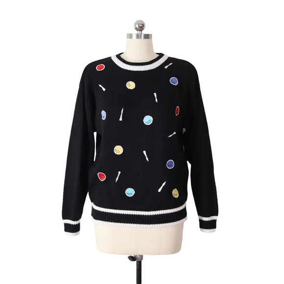 Vintage | Sweaters | Vintage 8s 90s Pop Art Pullover Sweater Sm Retro ...